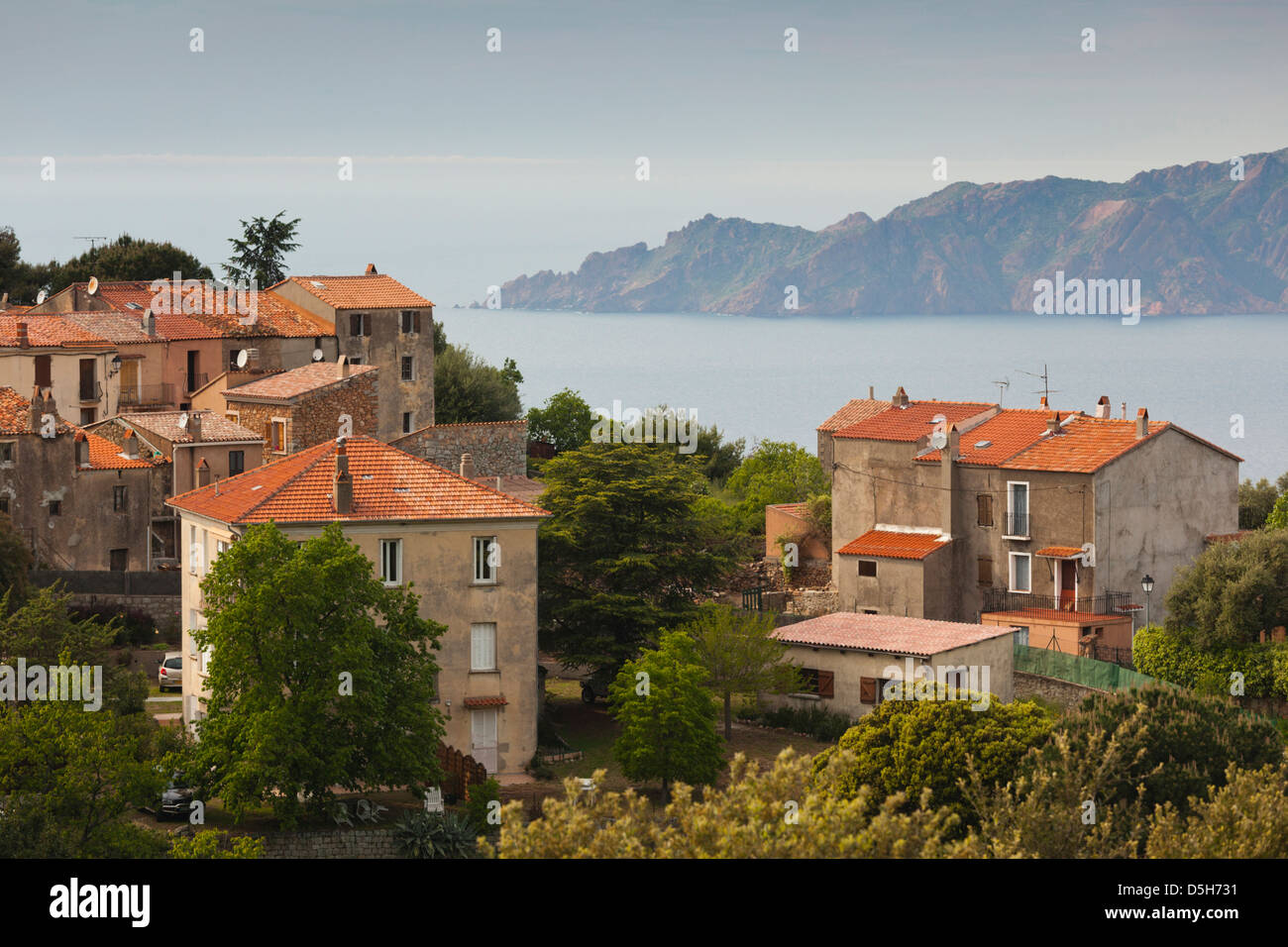 France, Corsica, Calanche, Piana, elevated town view Stock Photo - Alamy