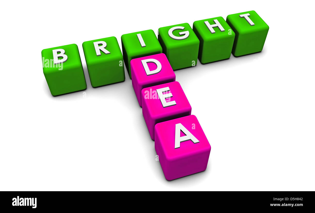 Bright Idea in Simple and Creative 3D Blocks Stock Photo - Alamy