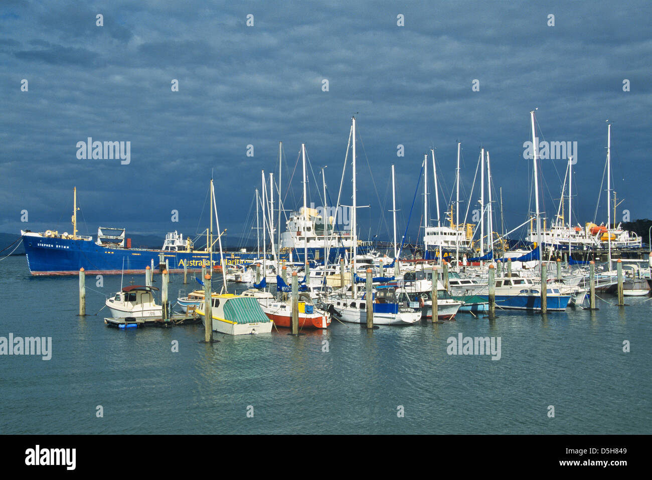 Australia, Northern Tasmania, River Tamar, Beauty Point marina Stock ...