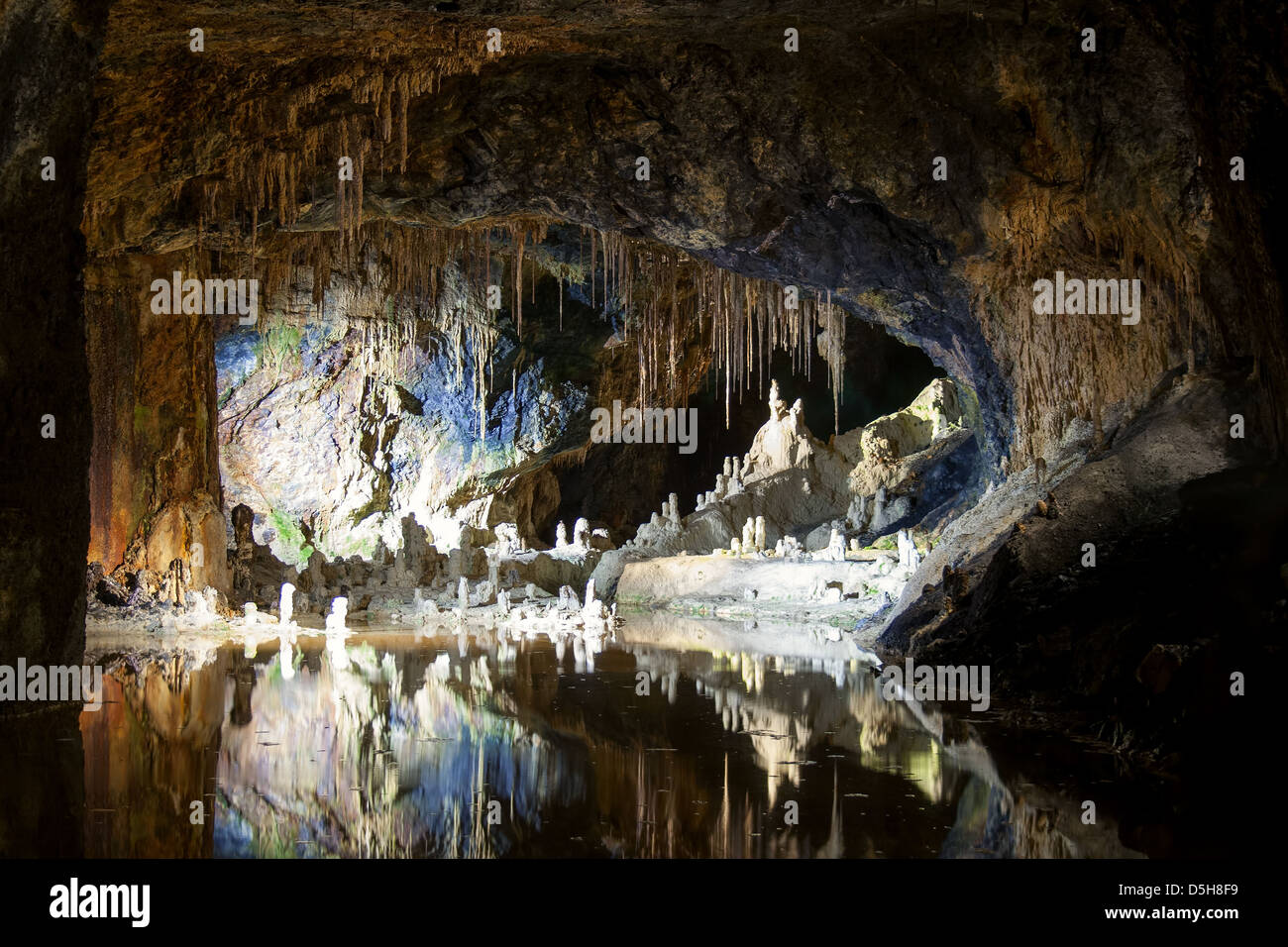 Stalactites in the underground cavern grotto, Germany Stock Photo - Alamy