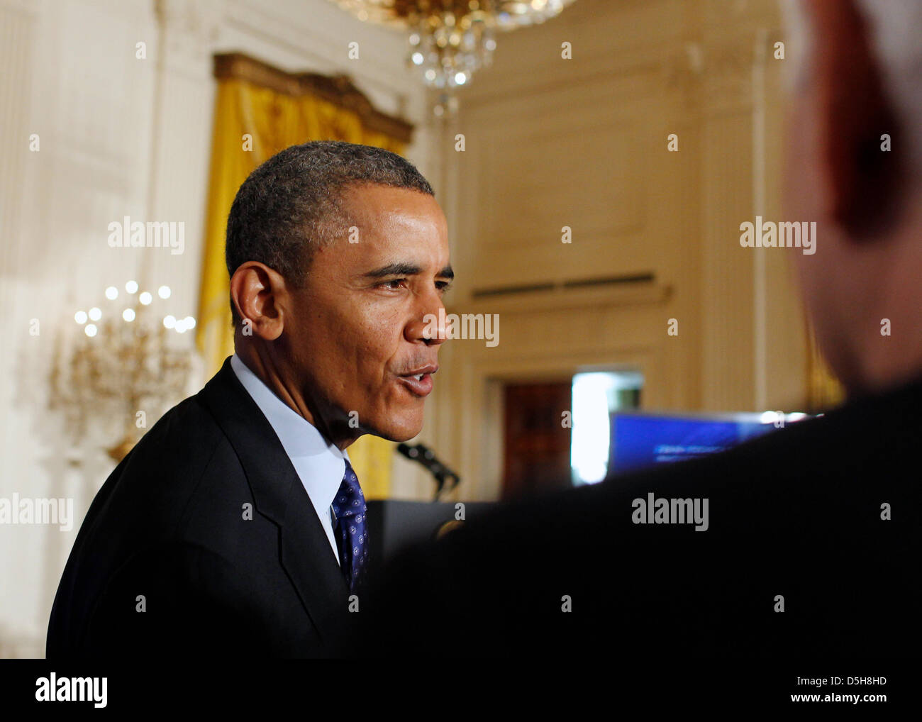 United States President Barack Obama greets attendees after delivering ...