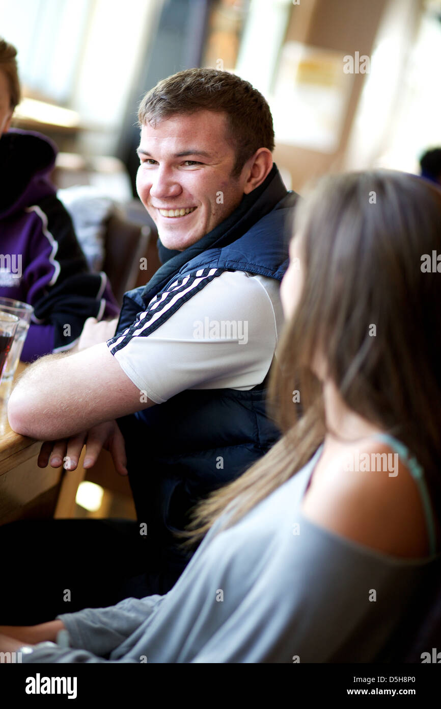 students, bar, meal, socialising, students union Stock Photo - Alamy