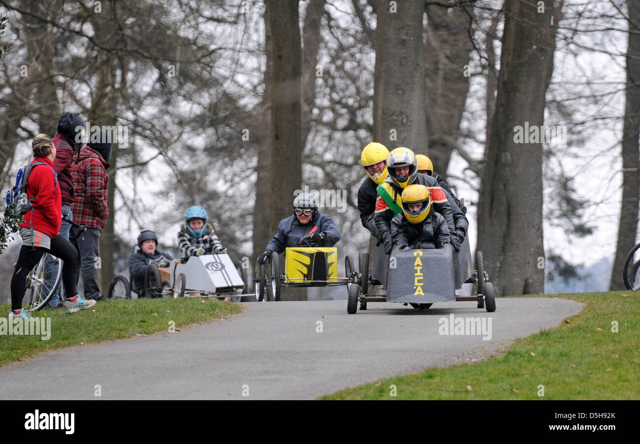 Soap box racing in Swansea, UK Stock Photo - Alamy