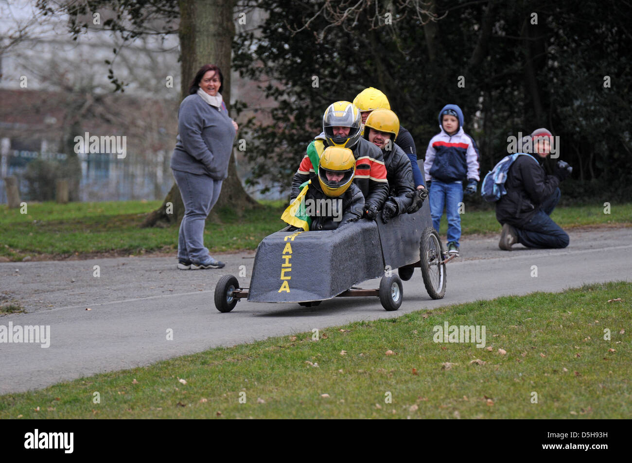 Soap box racing in Swansea, UK Stock Photo - Alamy