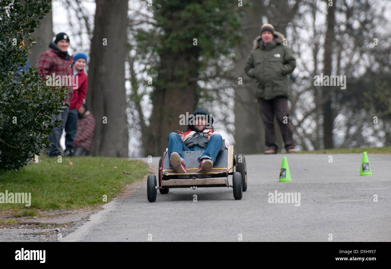 Soap box racing in Swansea, UK Stock Photo - Alamy