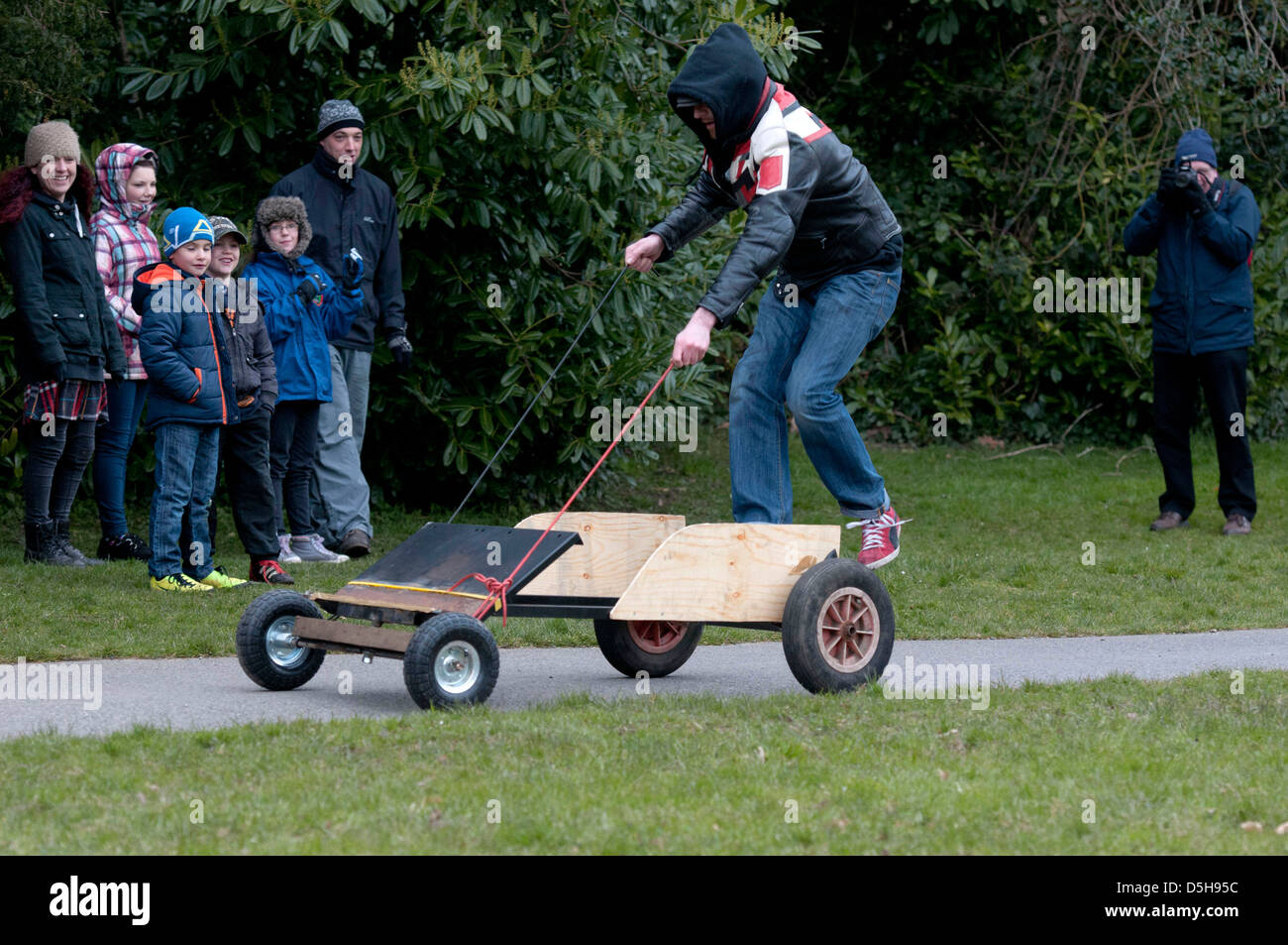 Soap box racing in Swansea, UK Stock Photo - Alamy