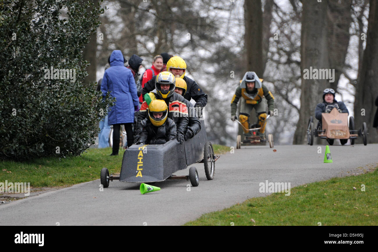Soap box racing in Swansea, UK Stock Photo - Alamy