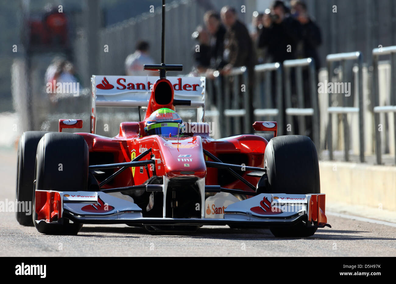 Brazilian F1 driver Felipe Massa of Ferrari during performance tests ...