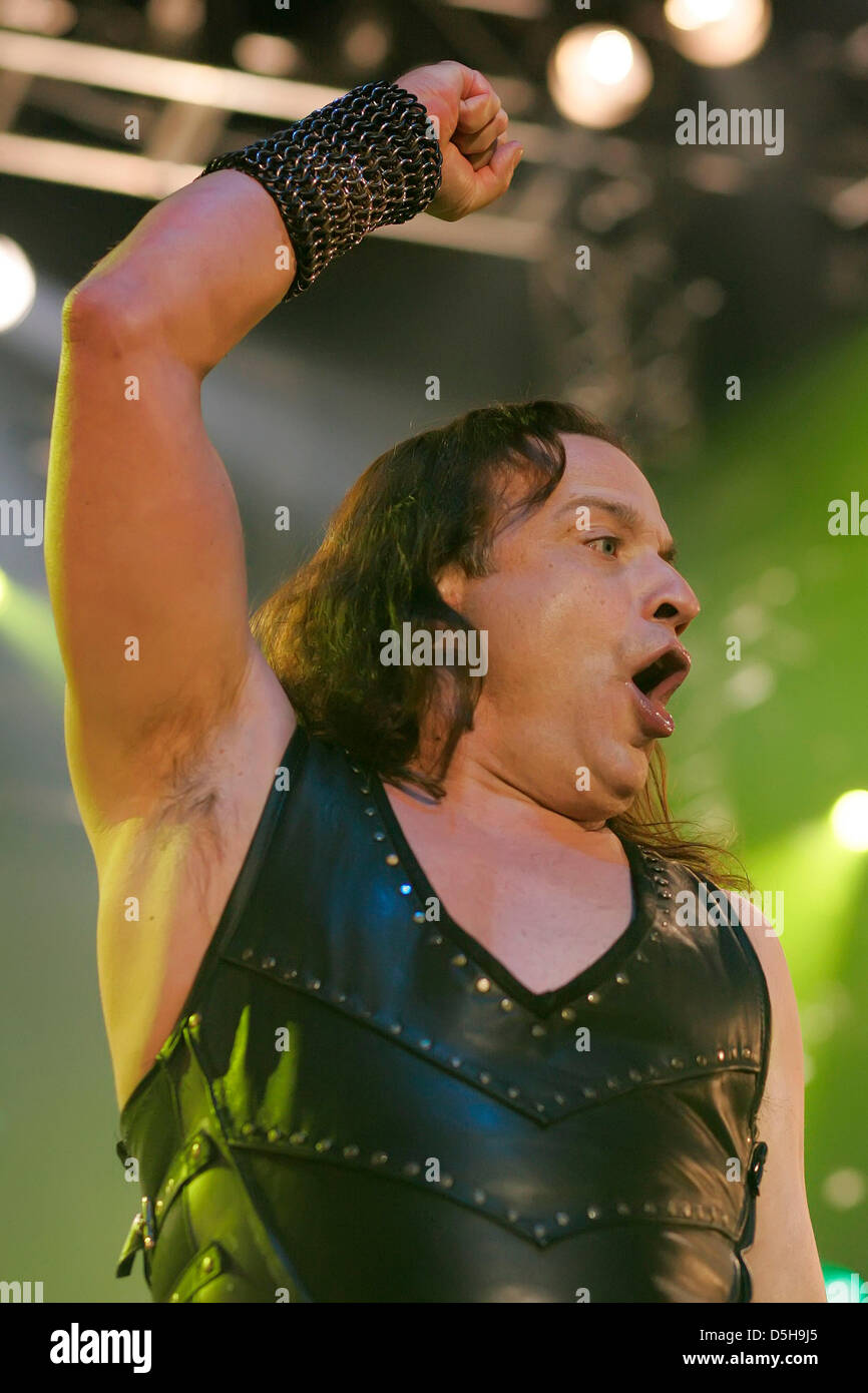 Eric Adams, lead singer of heavy metall band Manowar, sings during a ...