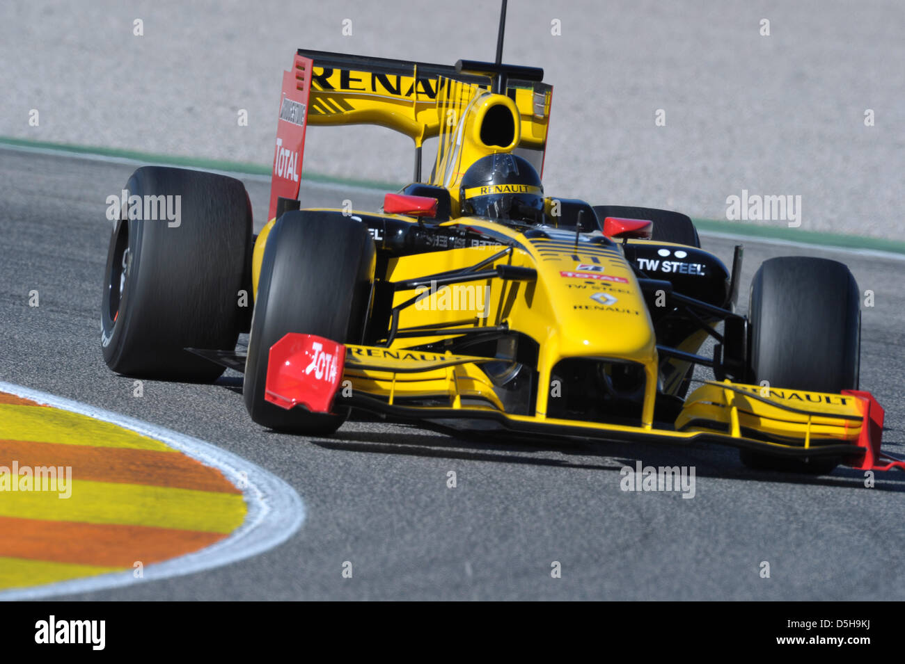 Polish Formula One driver Robert Kubica of Renault F1 shown in action ...