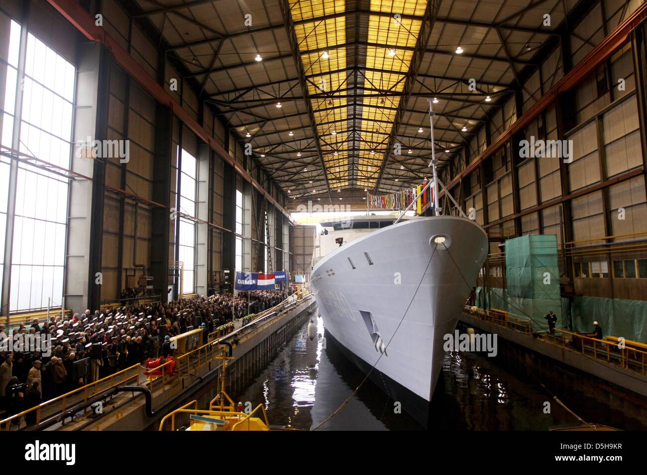Dutch Queen Beatrix attends the naming of the Royal Navy patrol ship ...
