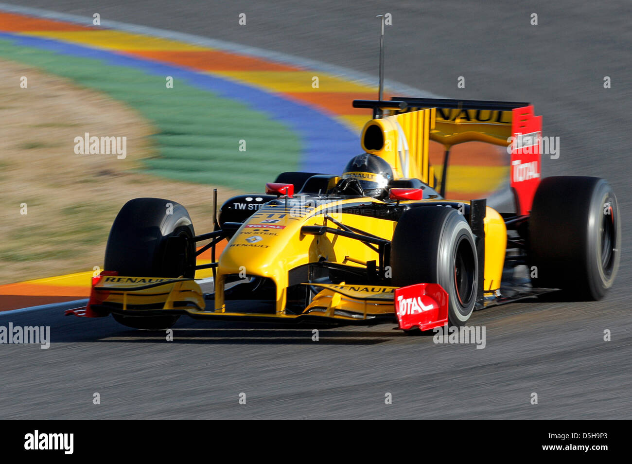 Polish Formula One driver Robert Kubica of Renault shown in action ...