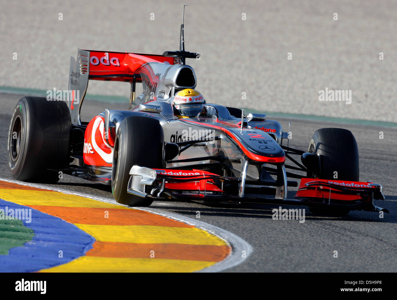 British Formula One driver Lewis Hamilton of McLaren shown in action ...