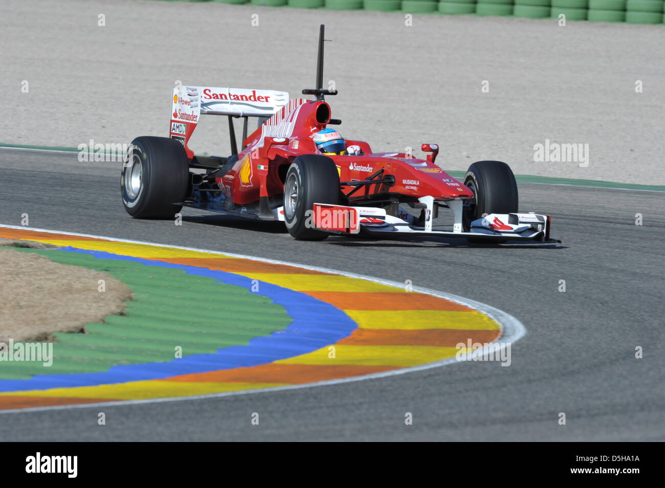 Spanish Formula One driver Fernando Alonso of Ferrari shown in action ...