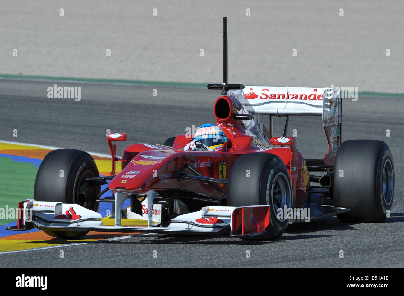Spanish Formula One driver Fernando Alonso of Ferrari shown in action ...