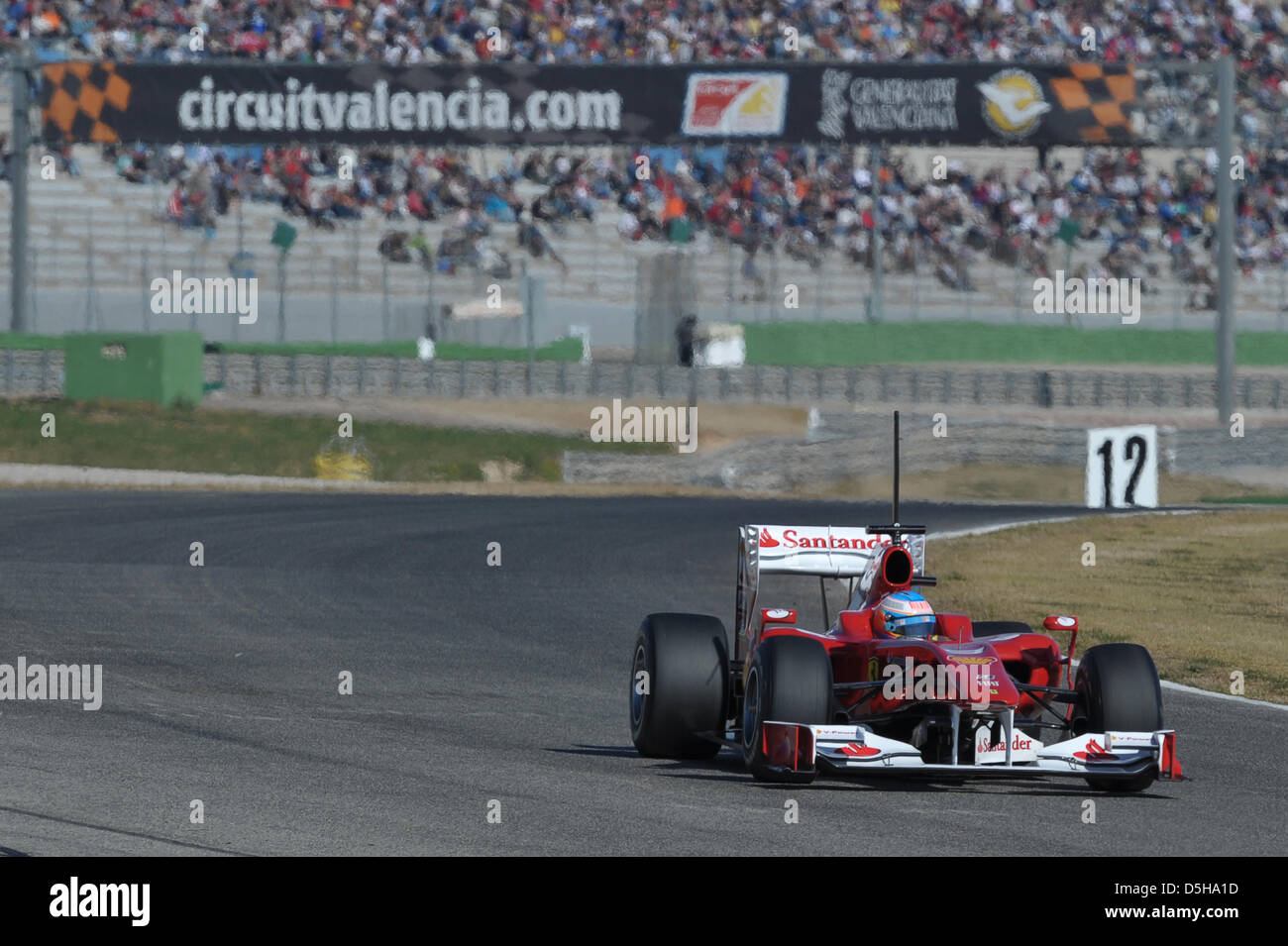Spanish Formula One driver Fernando Alonso of Ferrari shown in action ...
