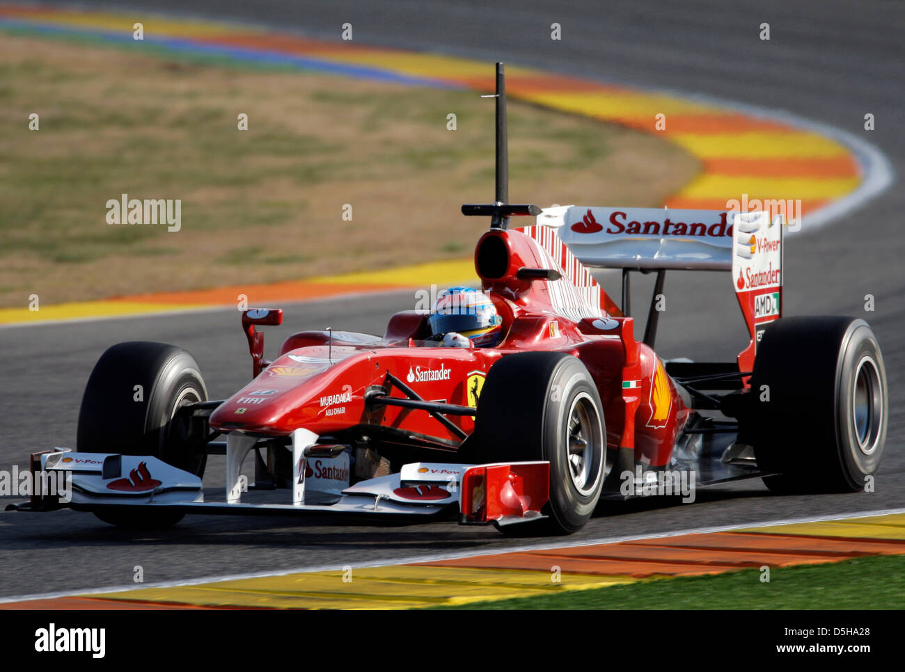 Spanish Formula One driver Fernando Alonso of Ferrari shown in action ...