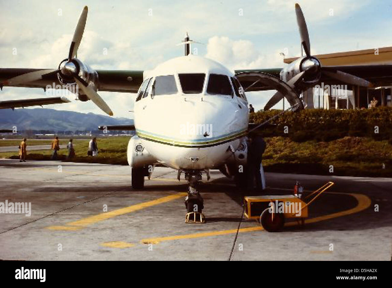 The Nord Aviation 262, tail number N418SA, is shown here, emphasizing ...