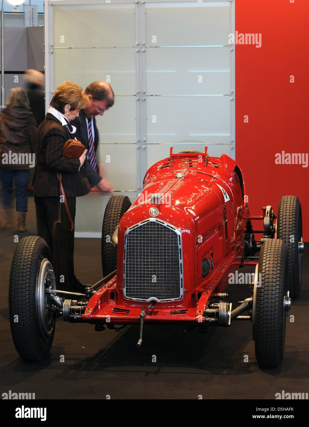 Visitors check out Alfa Romeo Grand Prix race cars from the 1930s to ...