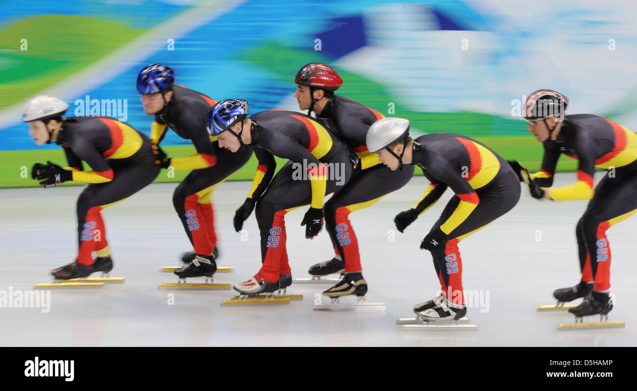 German short trackers (L-R) Aika Klein, Paul Herrmann, Robert Seifert ...