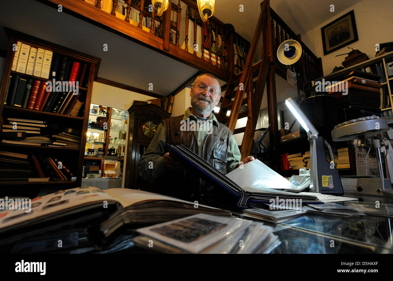 Sworn expert for post stamps, Norbert Mankiewicz, pictured in his post ...