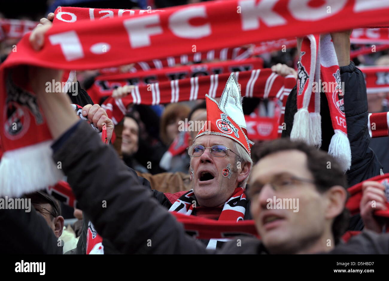 Fans of Cologne celebrate during the German Bundesliga match 1. FC ...