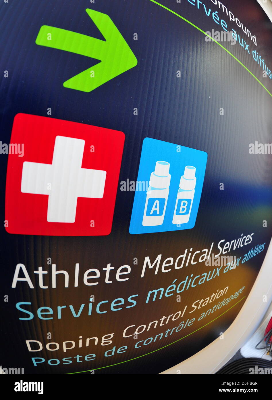 A sign indicates the Doping Control Station at Vancouver Olympic Centre ...