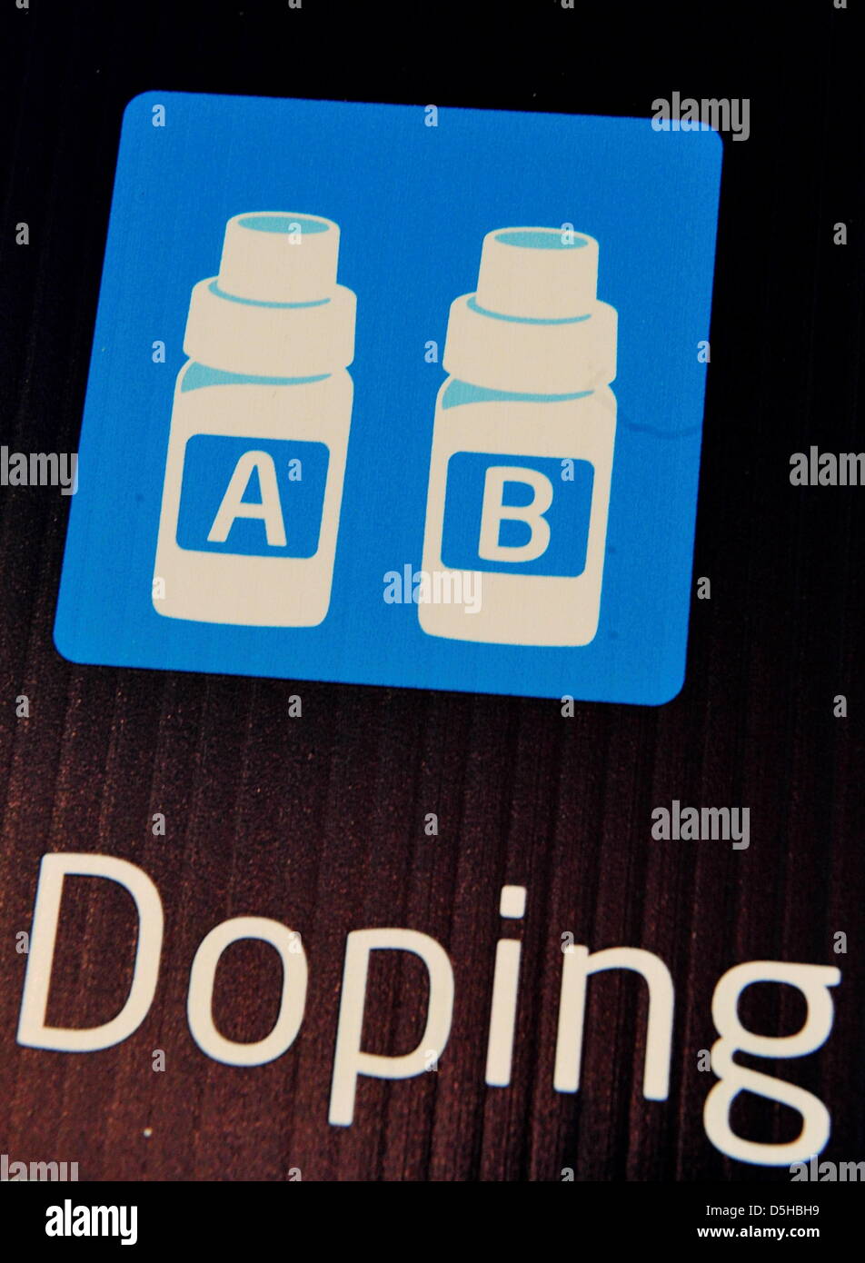 A sign indicates the way to a Doping Control Station at Vancouver ...