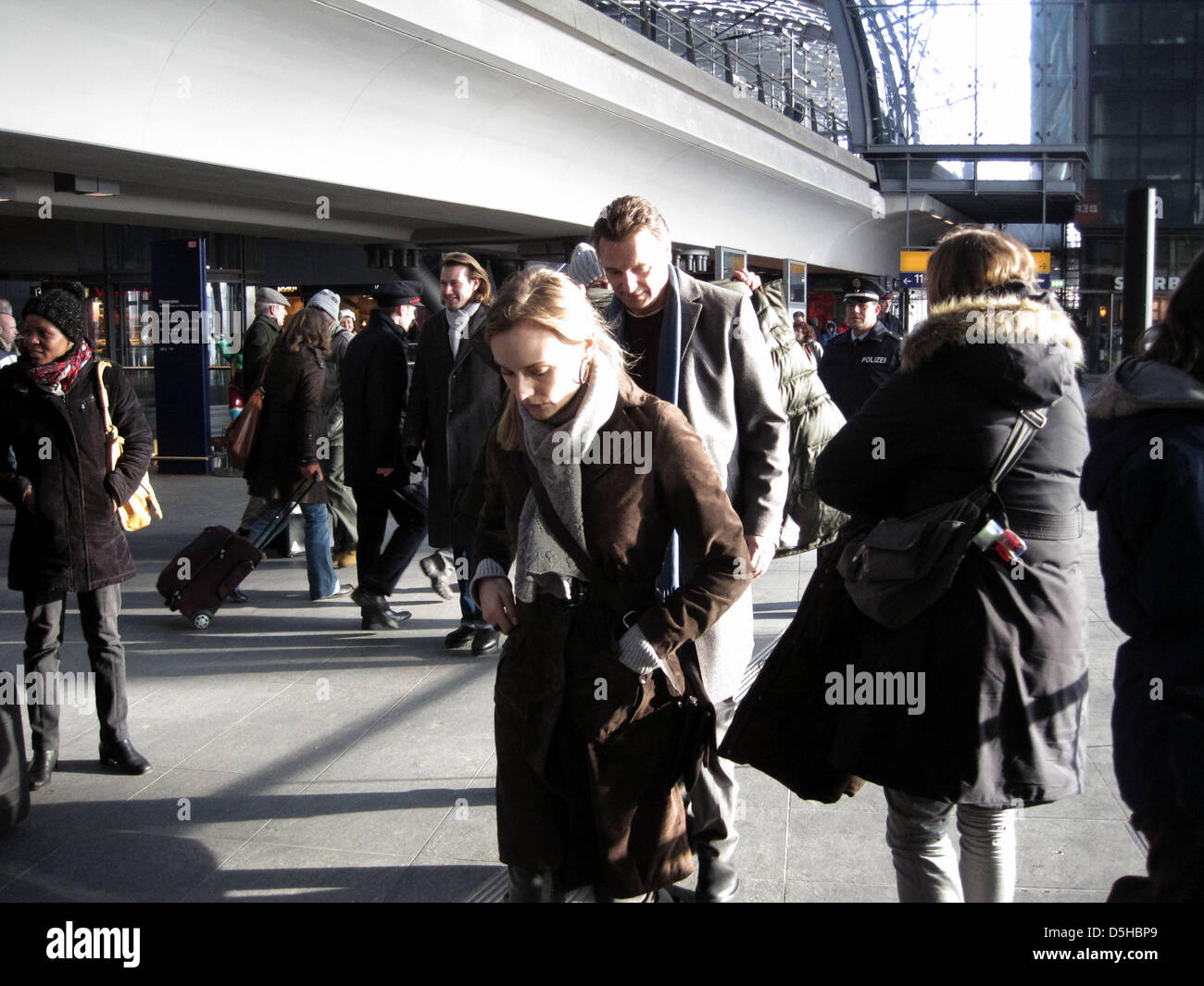 Irish actor Liam Neeson (back C) and German actress Diane Kruger (front ...