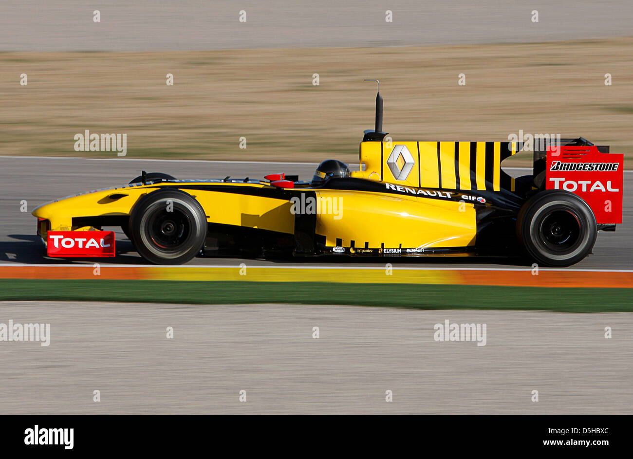 Polish Formula One driver Robert Kubica of Renault shown in action ...