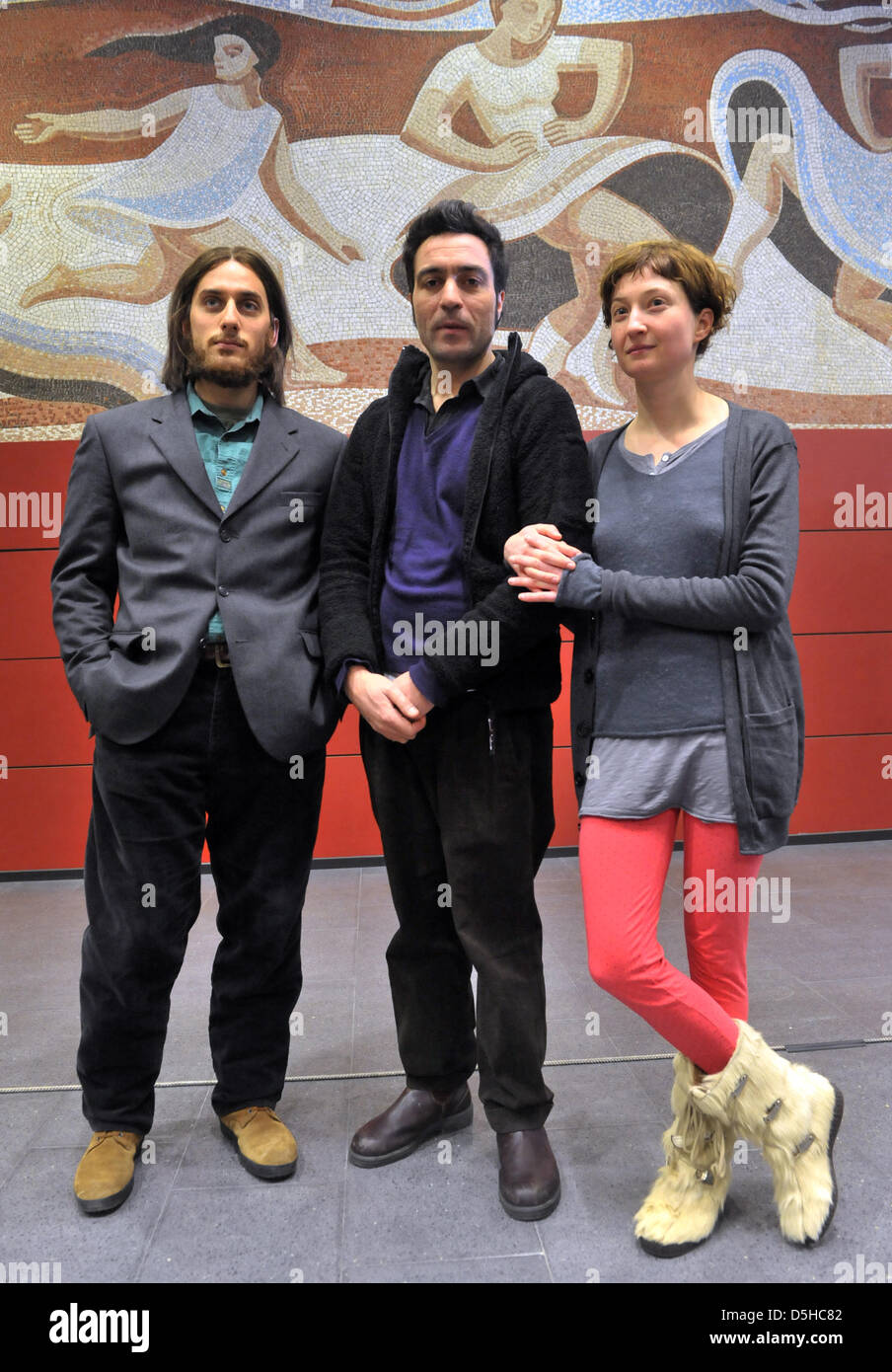 Members of cast Luca Marinelli (L) as Mattia, Alba Rohrwacher (R) as ...