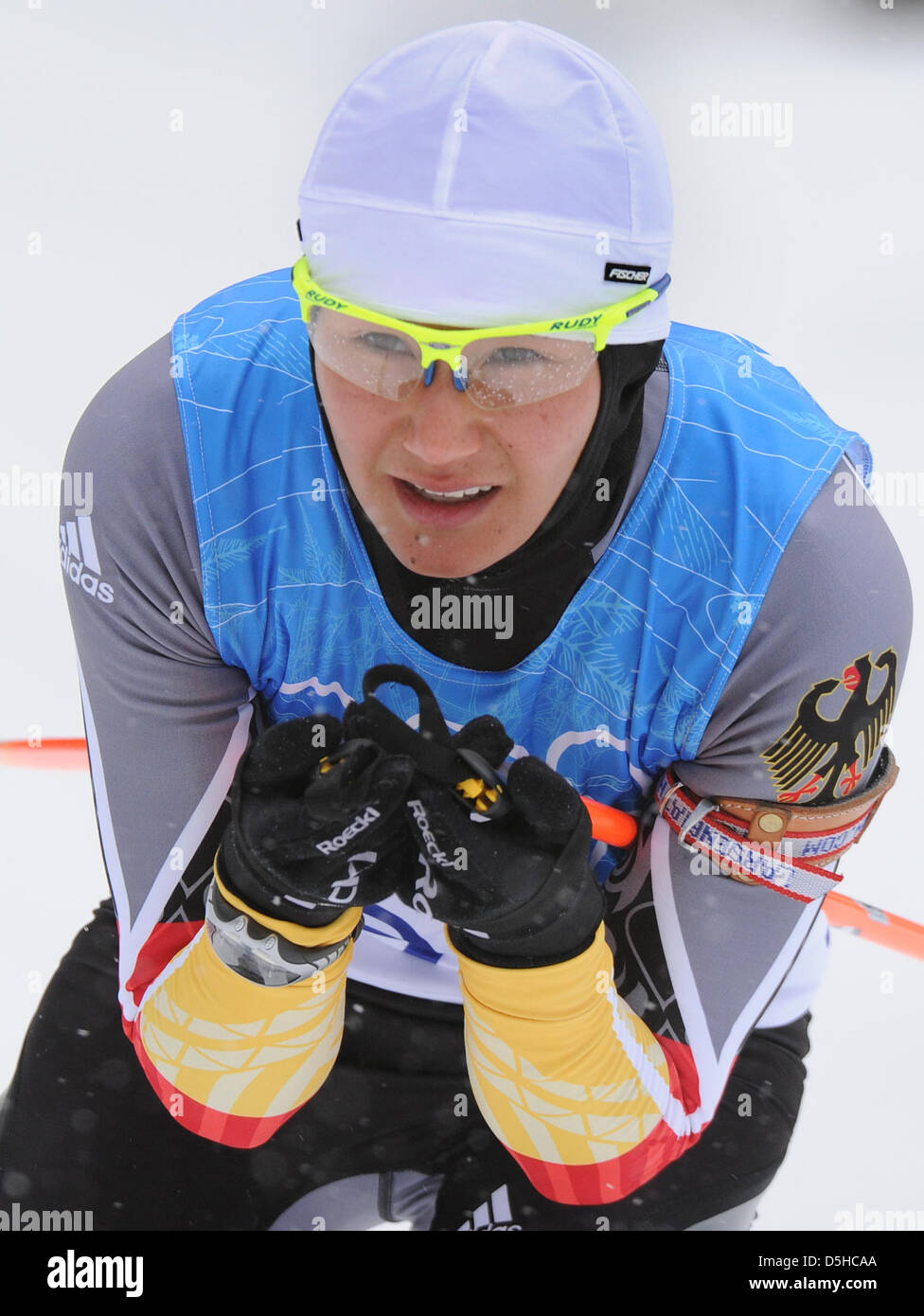 Simone Hauswald of Germany in action during the Women's Biathlon training at the Olympic Park in ...