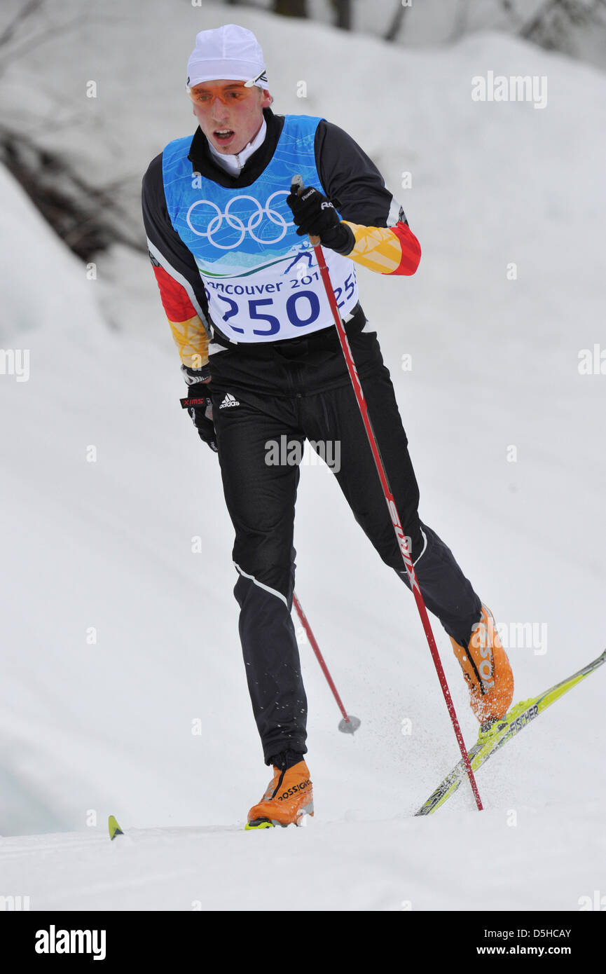 Tim Tscharnke of Germany in action during the Cross Country Skiing Men ...