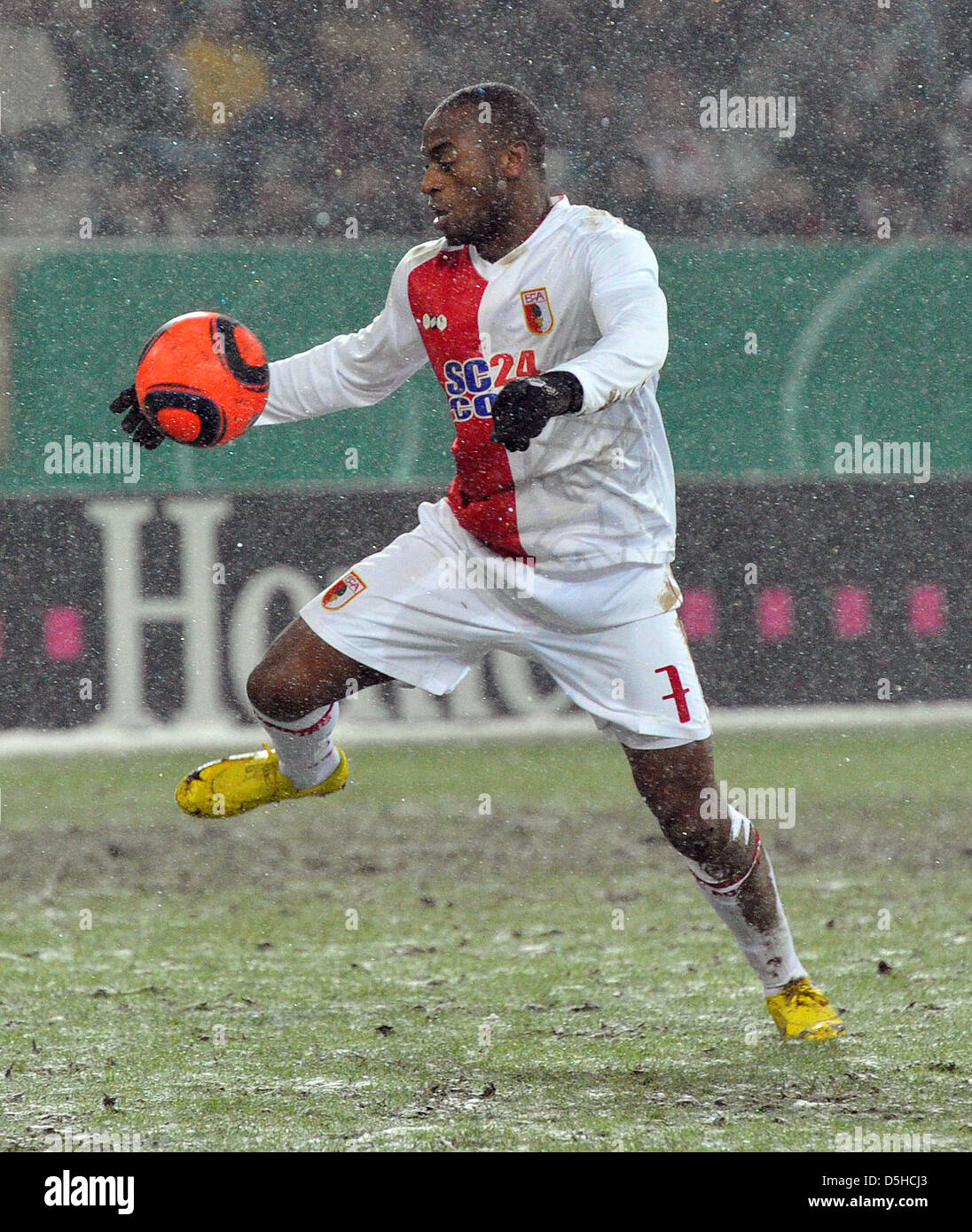 Augsburg's Nando Rafael in action during the DFB Cup quarter final ...