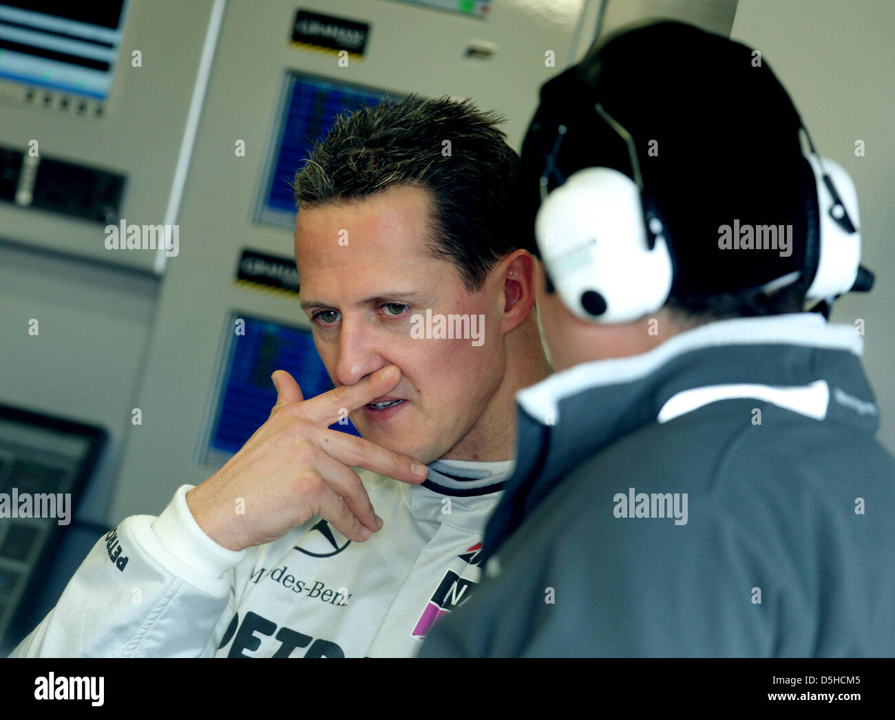 German Formula One driver Michael Schumacher of Mercedes GP during test ...