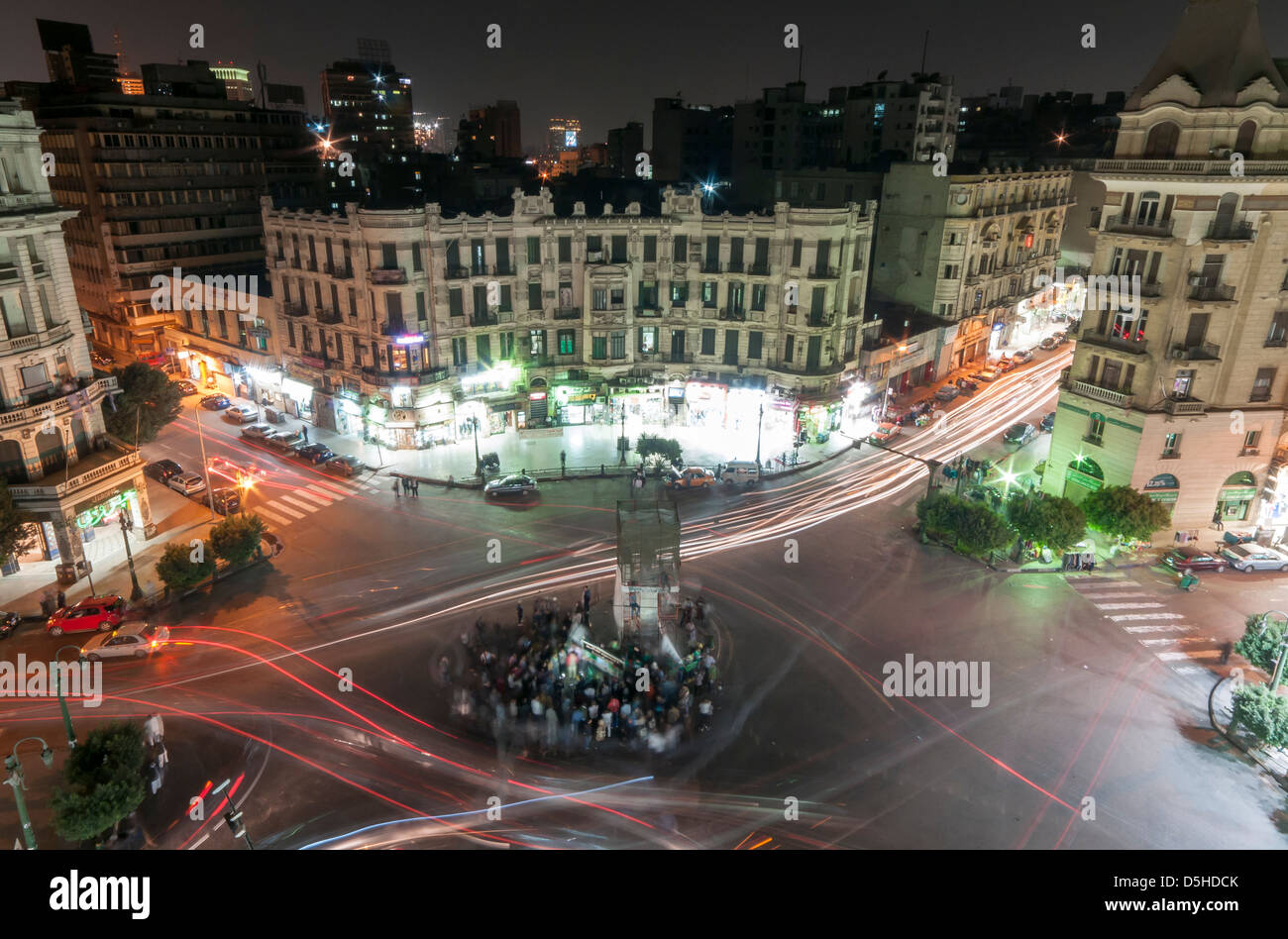 Talaat Harb Square by Night, Downtown Cairo, Egypt Stock Photo - Alamy