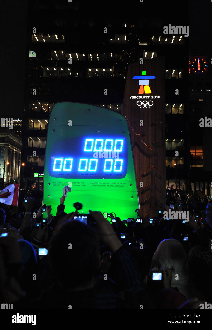 The olympic countdown clock on Robson Square went to zero at the end of ...