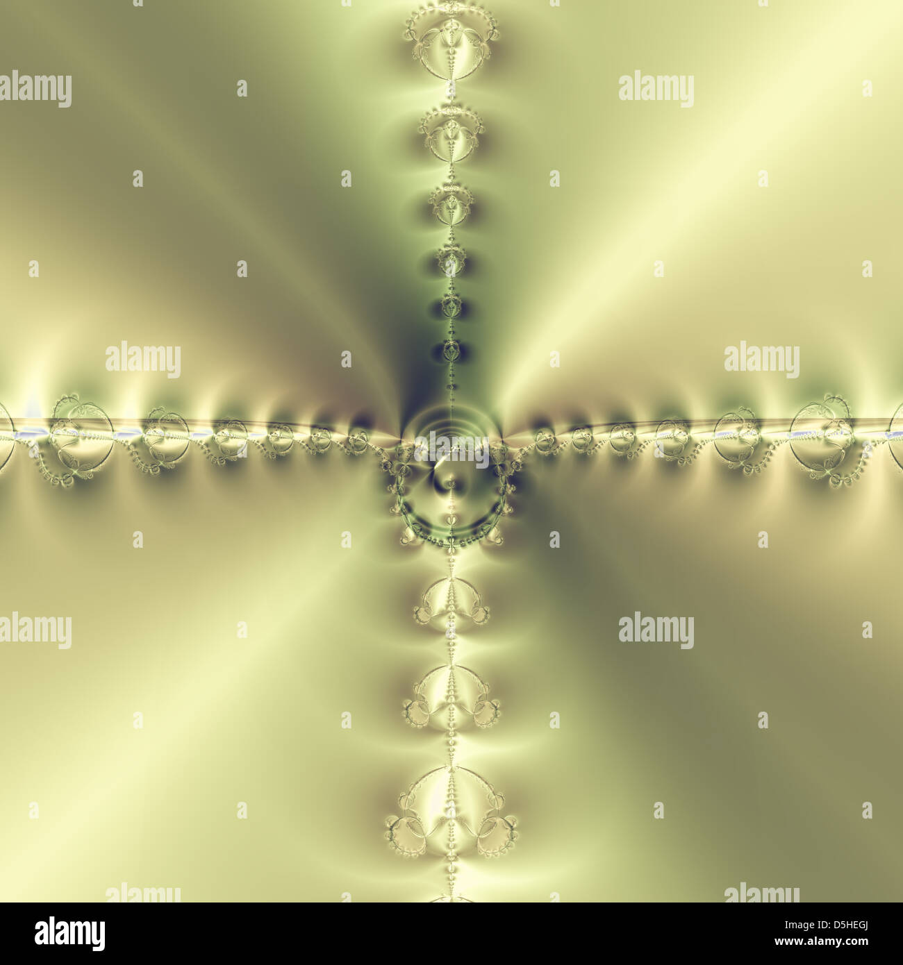 Elegant fractal design, abstract psychedelic art, golden cross Stock ...