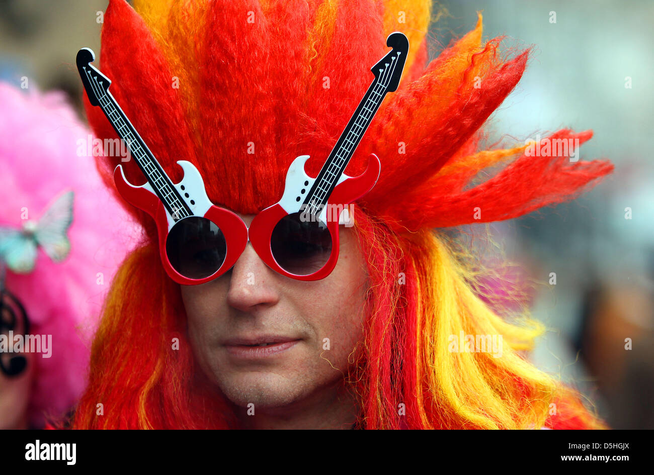 A dressed-up man during Carnival Monday parade in Cologne, Germany, 15 ...
