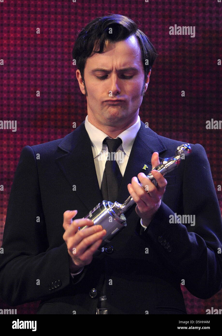 Edward Hogg (United Kingdom) holds his Shooting Star trophy 2010 during ...