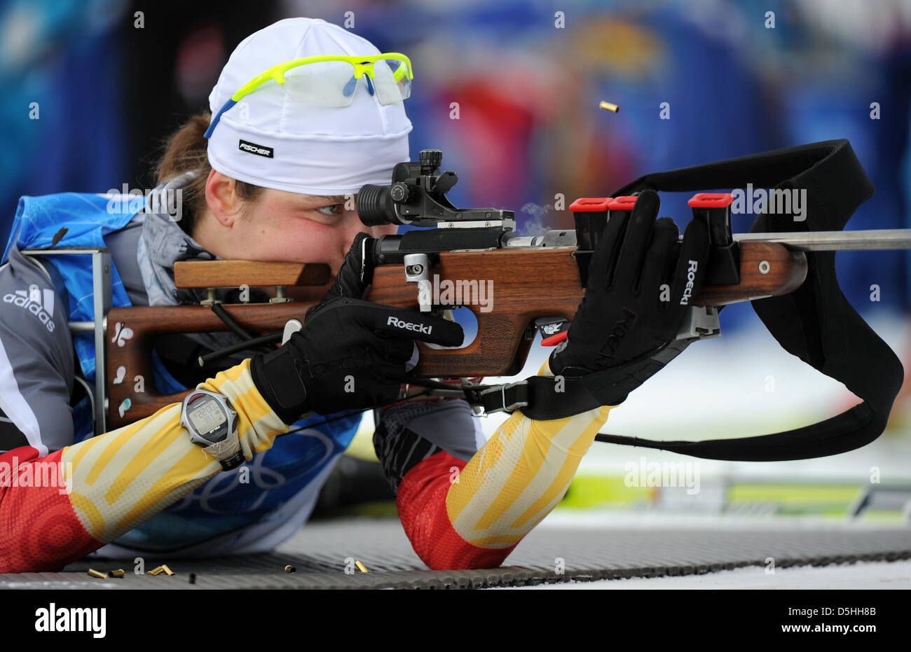 Tina Bachmann of Germany during the Biathlon Women's training at ...