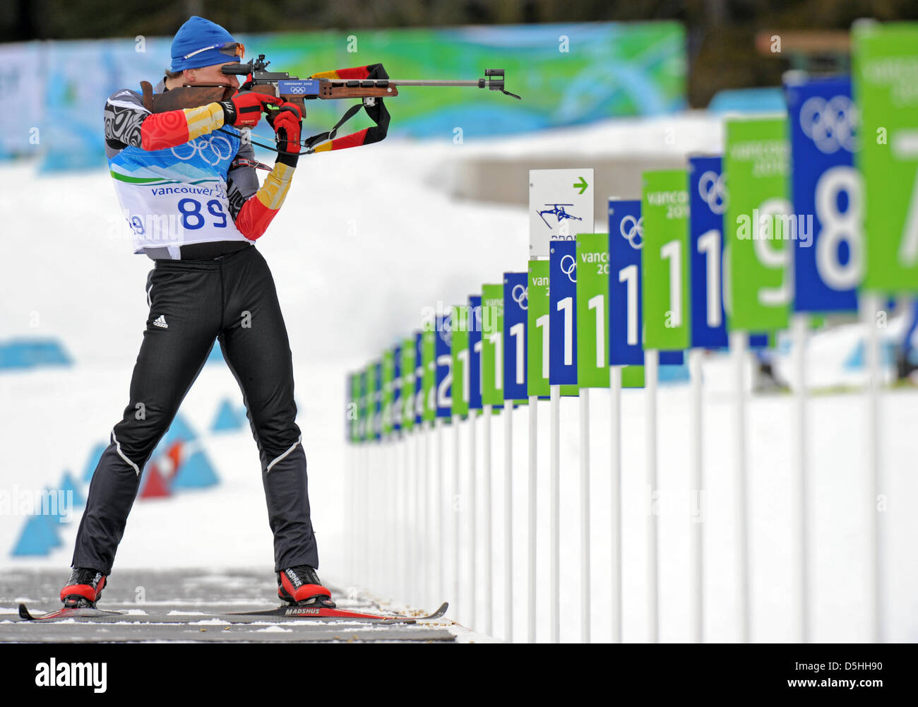 Michael Greis of Germany during the Biathlon Men's training at Olympic ...
