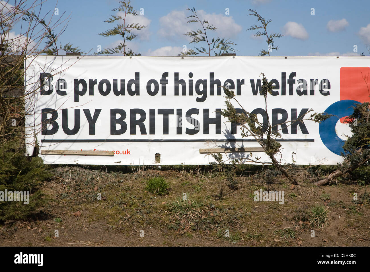 Banner advert 'Be proud of higher welfare buy British pork' Suffolk ...