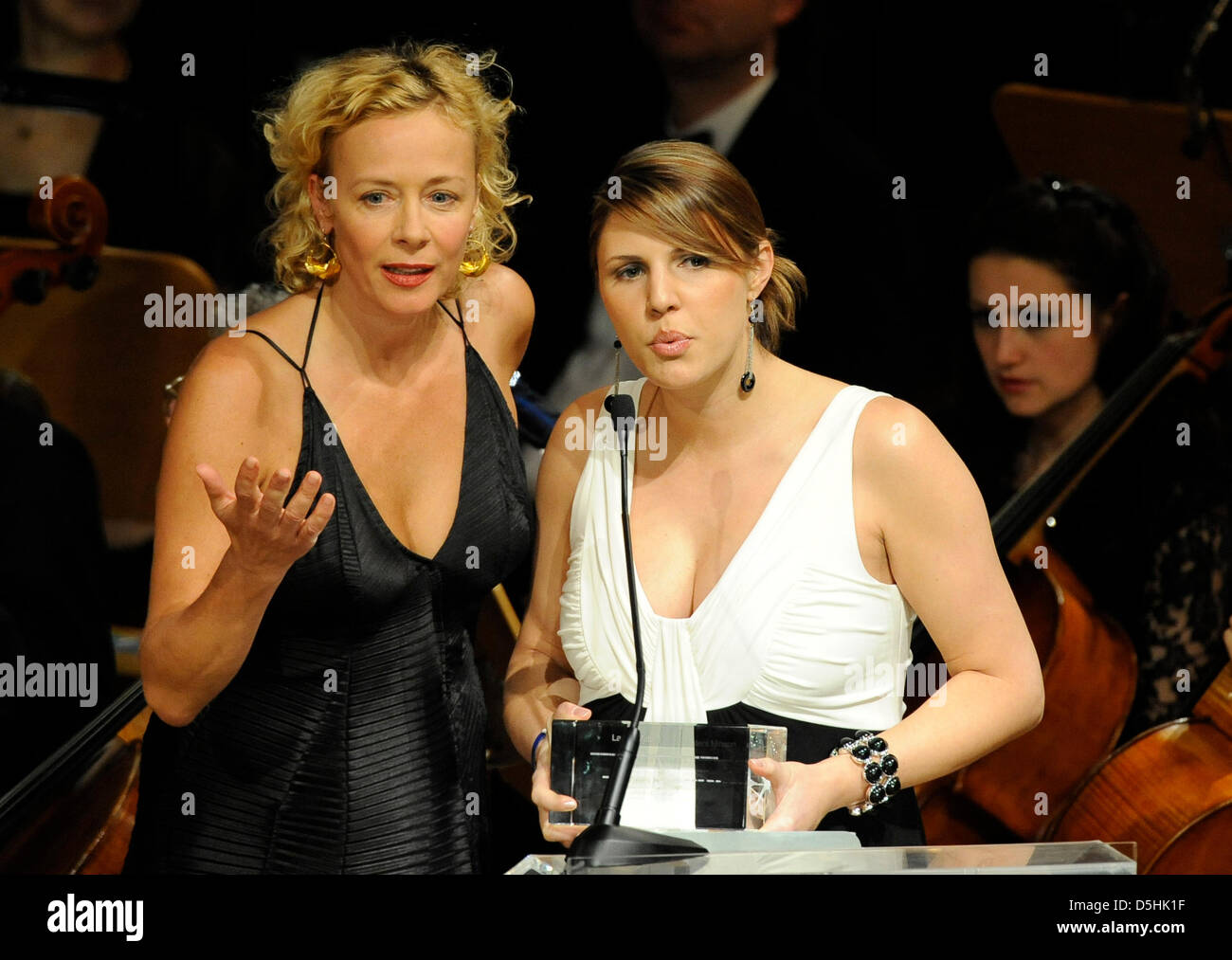 German actress Katja Riemann (L) and director Laura Waters Hinson ...