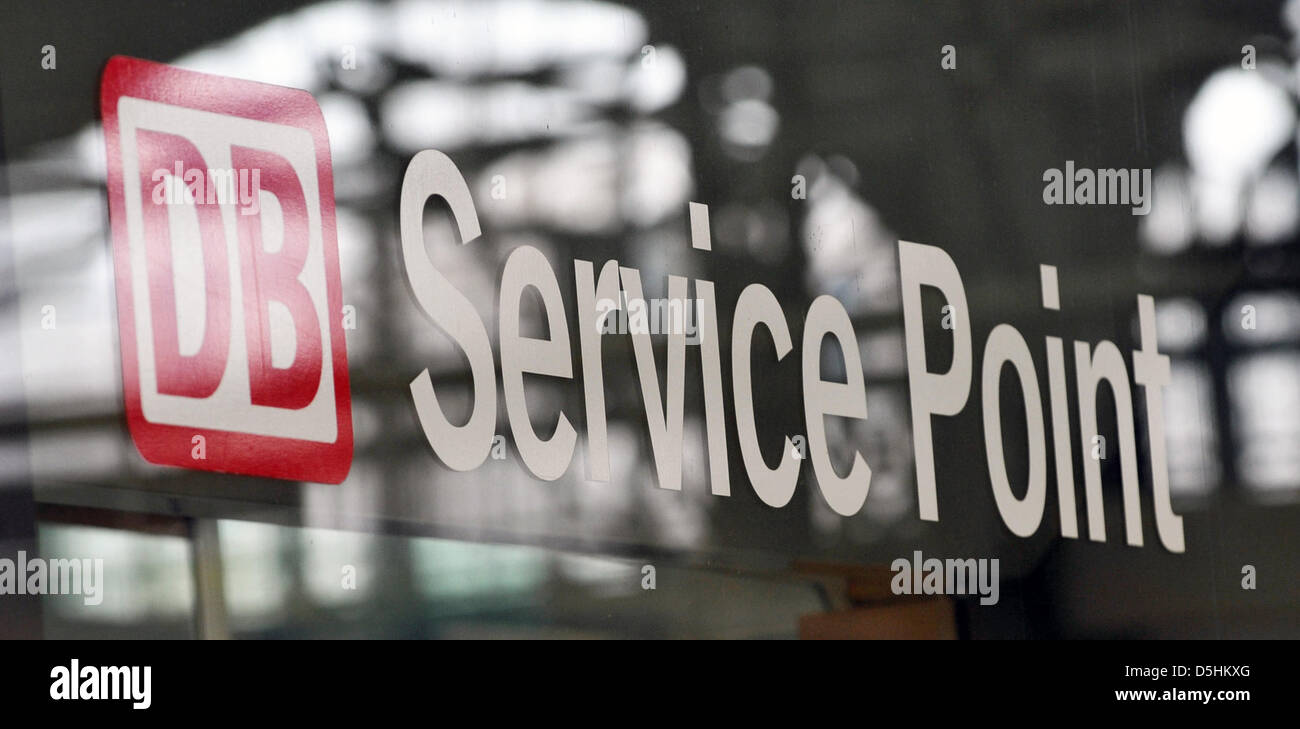 The writings 'Service Point' pictured at central station of Dresden ...