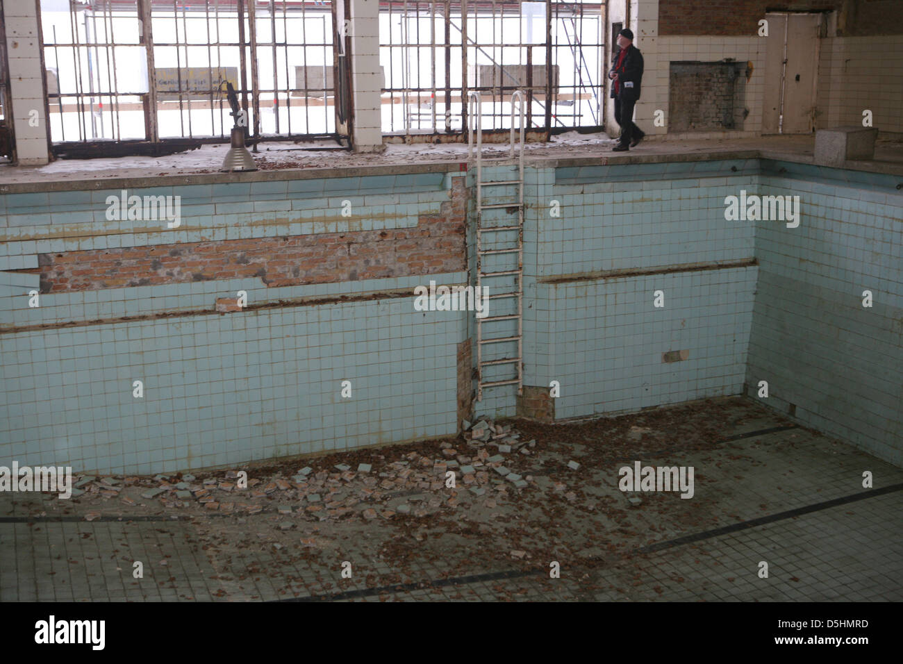 View into the former swimming hall of the Berlin 1936 Summer Olympics ...