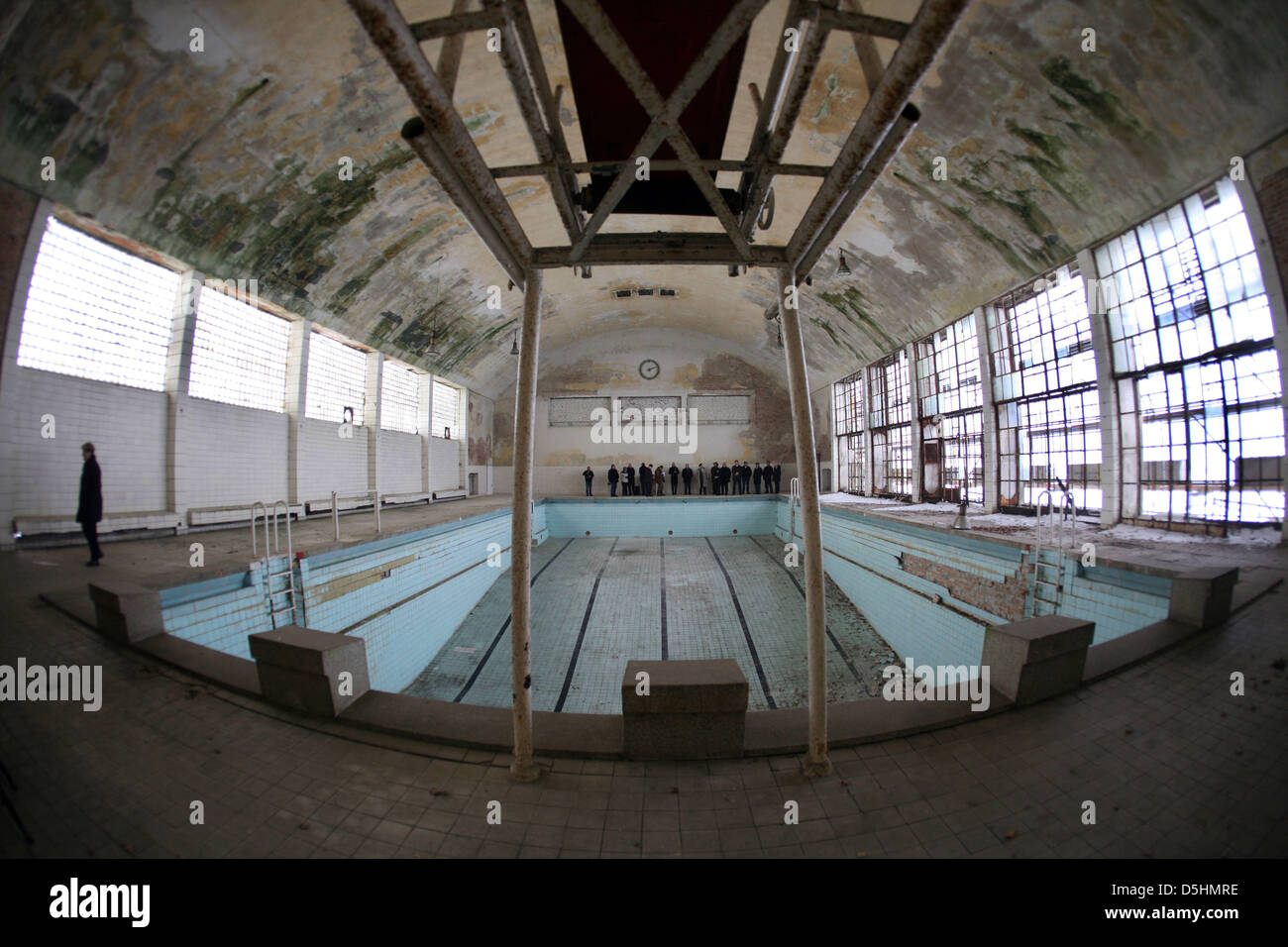 View into the former swimming hall of the Berlin 1936 Summer Olympics ...