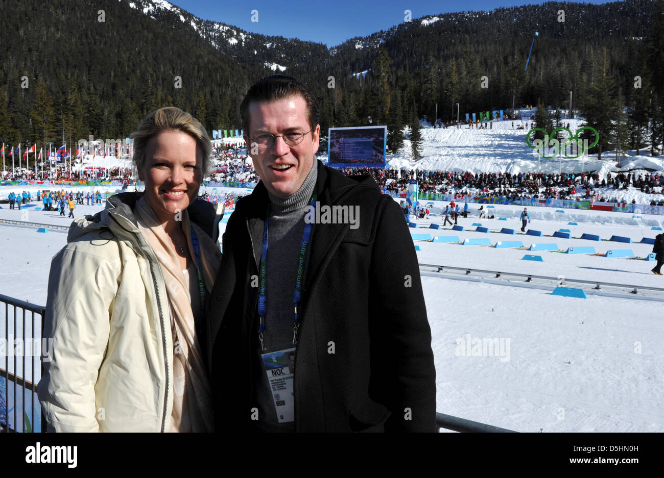 Defense minister Karl-Theodor zu Guttenberg (R) of Germany and his wife ...