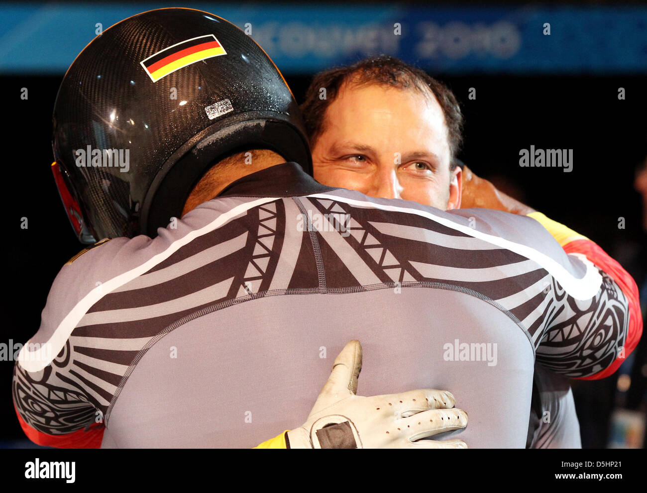 Second placed Thomas Florschuetz (R) and Richard Adjei of Germany-2 ...