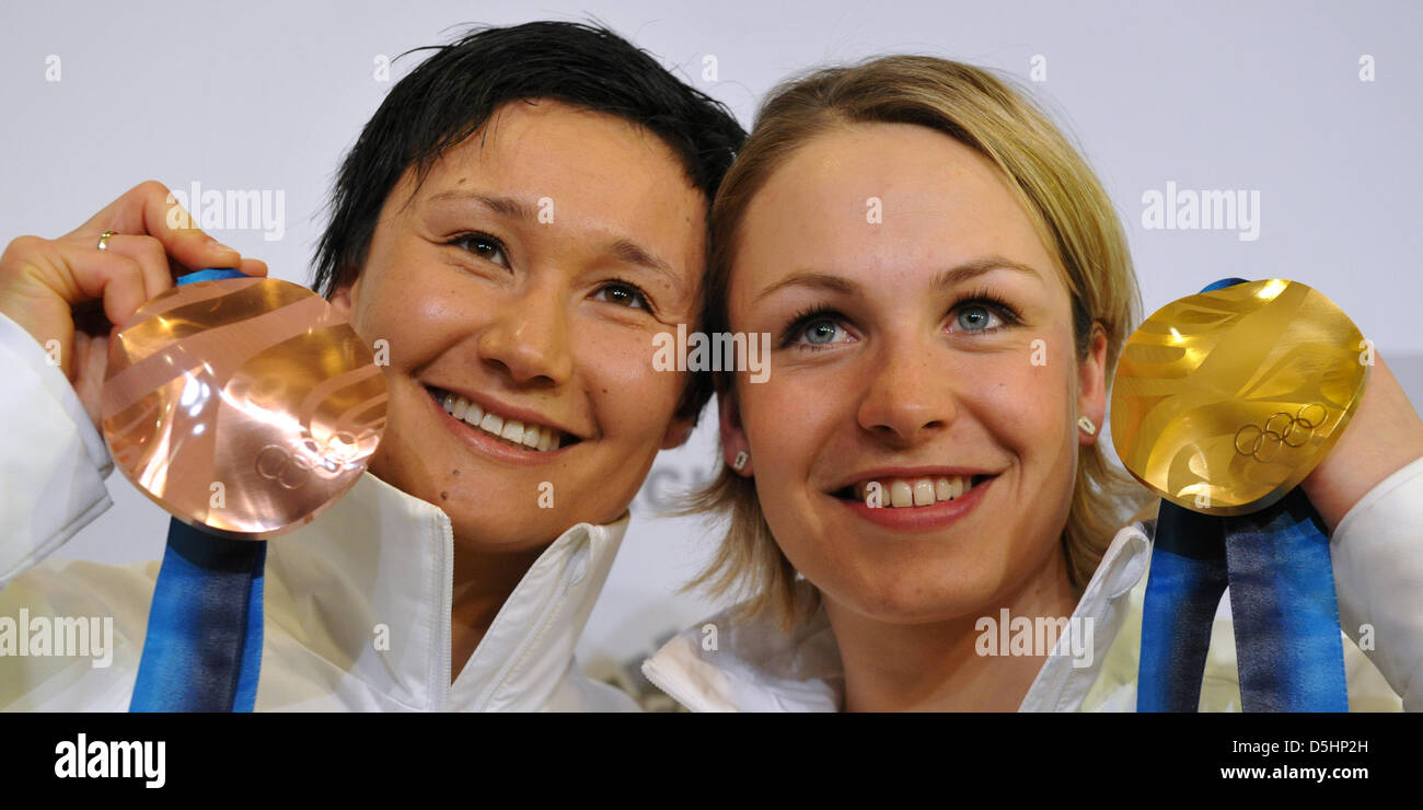 Women's 12,5 km mass start Biathlon gold medal winner Magdalena Neuner ...